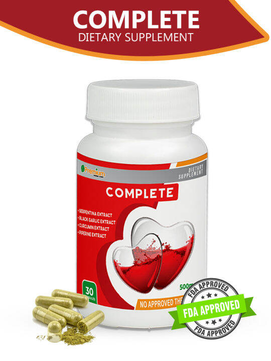 Complete Supplements (30 Capsules) with Serpetina, Black Garlic, Curcumin, and Piperine v2 ...