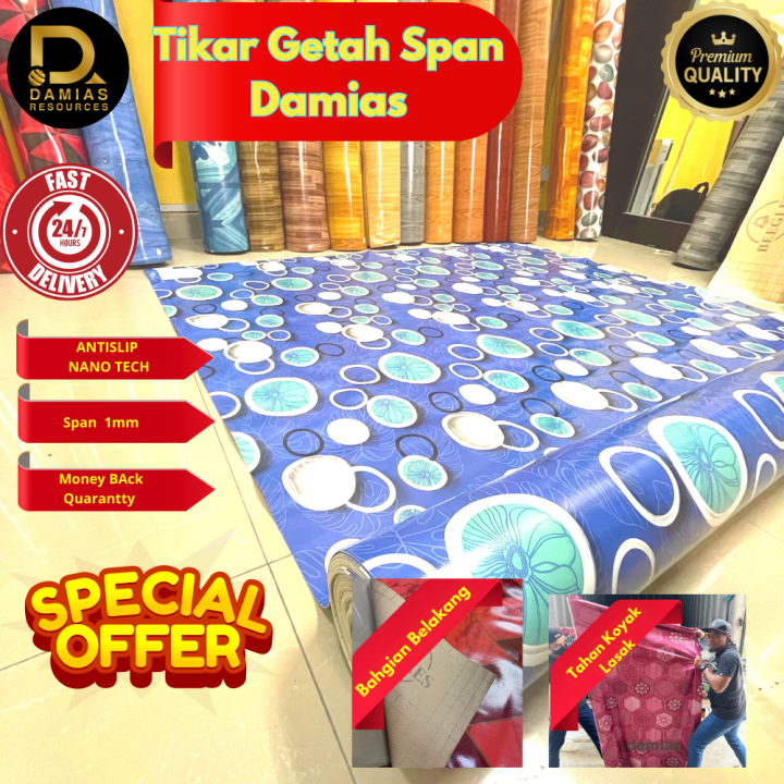 Tikar Getah Berspan Tebal 1 Meter x 1.83 Meter Ada Gridline Mudah ...