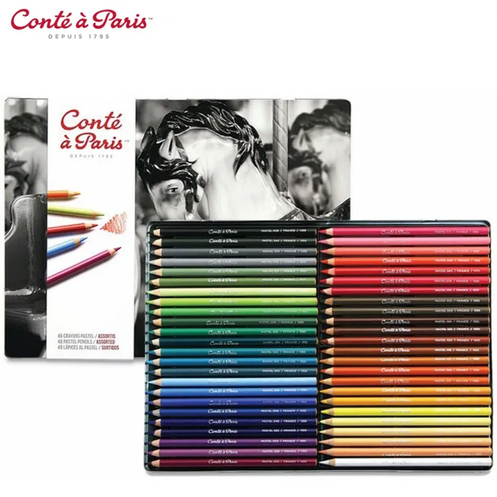 ส่งทันที Conte A Paris(คอนเต้ อะ ปารีส) ชุดดินสอสีพลาสเทล 48 สี ในกล่อง ...