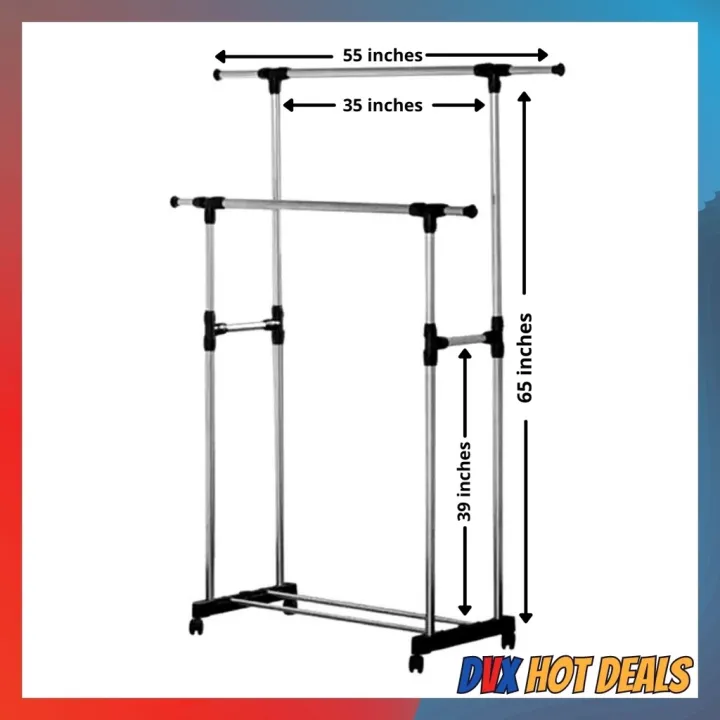 Clothes Rack Stand Adjustable Sampayan ng Damit Double Pole DIY with ...