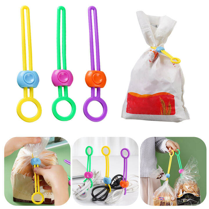 1/3/5Pcs Food Seal Binding Rope Elastic Hangable Sealing Tied Straps ...