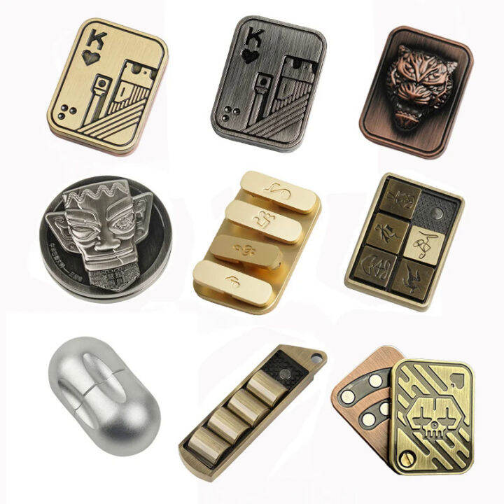 Magnetic Slider Metal Fidget Push Card Mini Sensory Toys Fingertip Gyro ...