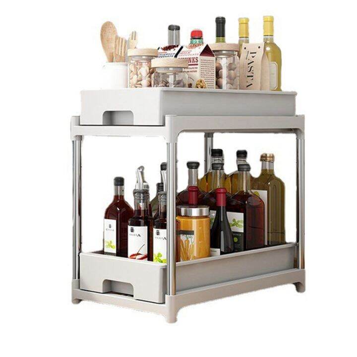Kitchen Spice Rack Drawer Shelf Kitchen Cupboards Organizer Pull Out ...