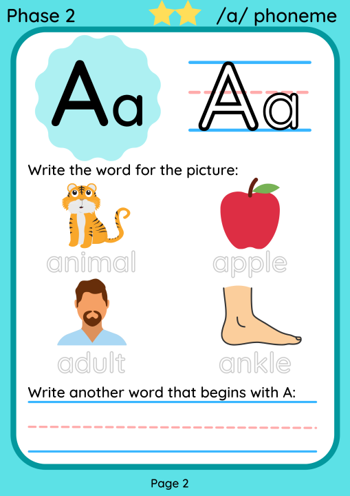 Printable Digital Phonics Worksheet - Letter A - /a/ Phoneme ...