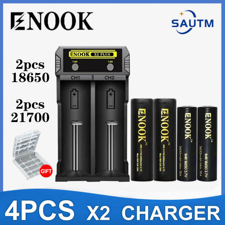 （Ready Stock）Enook Battery 18650/21700 Lithium Rechargeable Battery 3 ...
