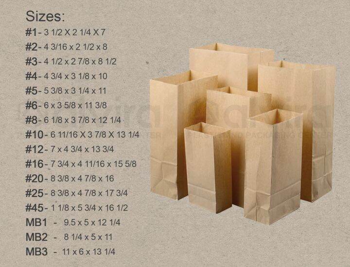 100pcs Brown paper bag(brown supot) #1 to #45 available | Lazada PH