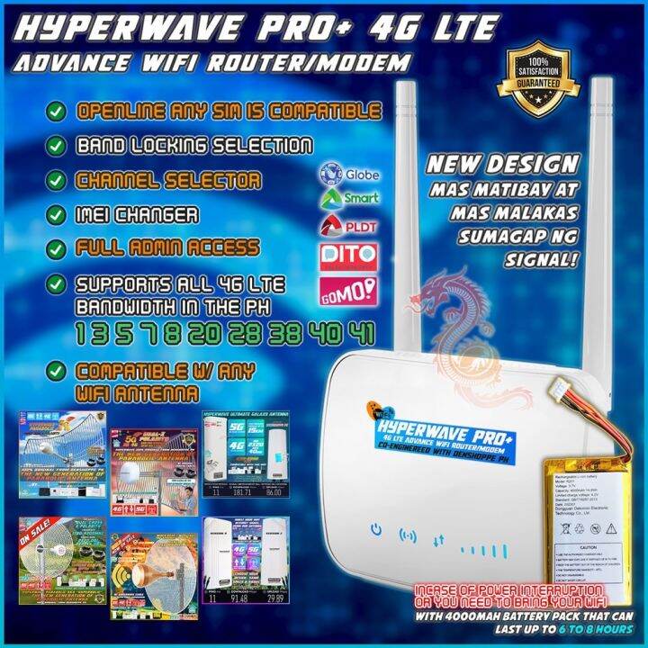 HyperWave WiFi Router Modem for GLOBE SMART TNT PLDT GOMO with SIM CARD ...