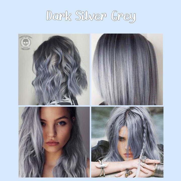 SUNBRIGHT COLOR SET IN DARK SILVER GREY SHADE (Colorant with oxidizer ...