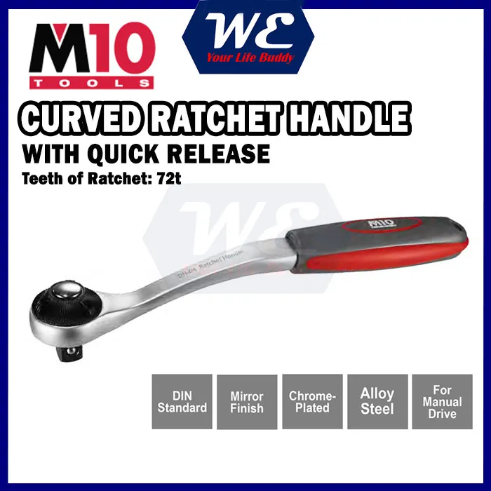 M10 Curved Ratchet Handle With Quick Release 1/2" | Lazada