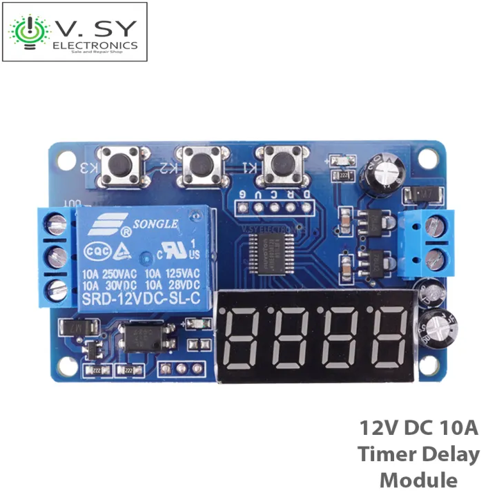 DC 12V 10A Adjustable Time Delay Relay Module LED Digital Timing Relay ...