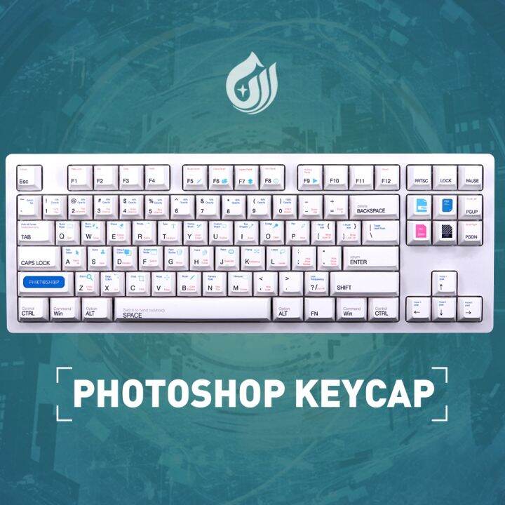 136 Keys Photoshop Keycaps Cherry Profile Dye-sub PS Shortcut Reference ...