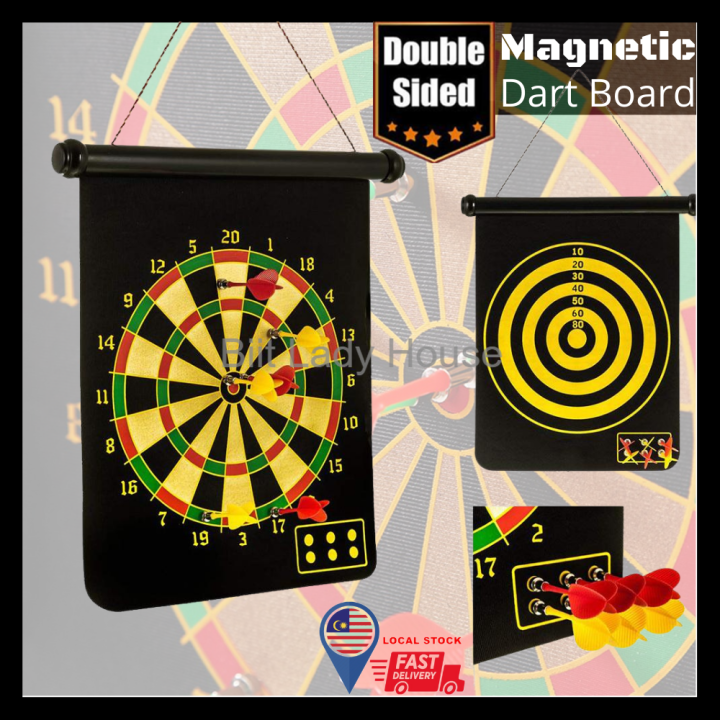 (READY STOCK) Strong Double-Sided Magnetic Dartboard 12inch 15inch ...