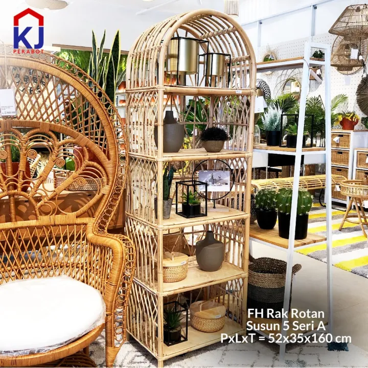 KJ Perabot - Fh Rak Rotan Susun 5 Seri A | Lazada Indonesia