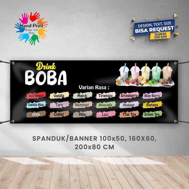 Spanduk Banner Es Boba Hitam A Gratis Memesan Desain | Lazada Indonesia