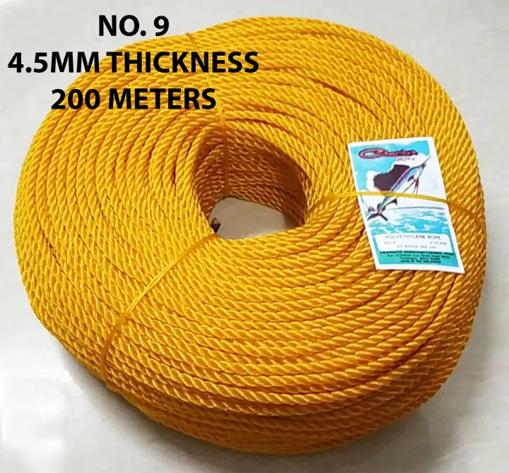 NYLON ROPE NO. 9 ( 4.5MM THK X 200 MTRS LONG ) TALI LUBID RAMDOM COLOR DEPENDE SA GAWA NG ...