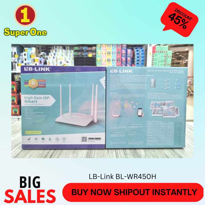 Wireless router modem extender LB-LINK BL-WR450H, 300Mbps, 4 Antenna ...