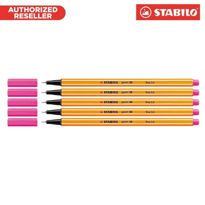 Stabilo Point 88 Fineliner Marker Pen - 0.4 mm (Neon Pink) - 5s | Lazada PH