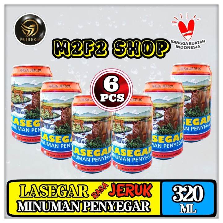 LASEGAR Minuman Penyegar Rasa Jeruk Orange Kaleng - 320 ml (Kemasan 6 ...