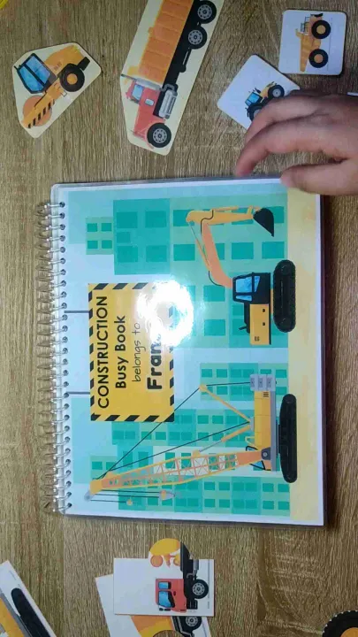 🚜CONSTRUCTION VEHICLES SORTING AND MATCHING BUSY BOOK | Truck Learning ...