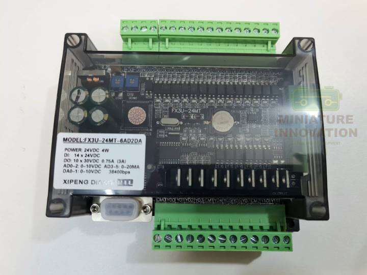 PLC LX3U 24MT บอร์ดควบคุมอุตสาหกรรม FX3U-24MT ชนิดอะนาล็อค 6AD+2DA 24 ...