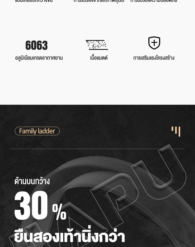 JIAPU (โลหะผสมอะลูมิเนียม) บันไดพับ บันได มี3แบให้เลือก 4/5/6ขั้น รับน้ำหนักได้ 150กิโลกรัม ...