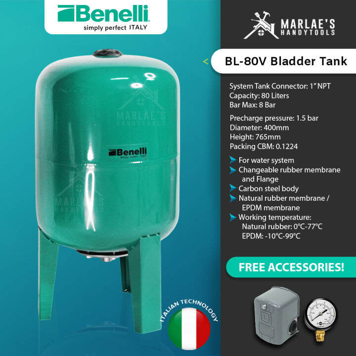 Benelli Bladder Tank Vertical Type 20 Gallons BL-80V | Lazada PH