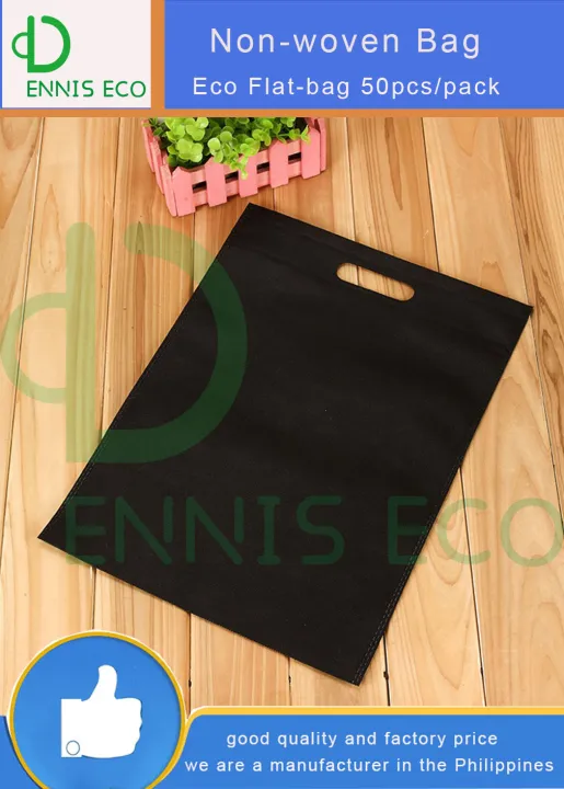50 pcs /per order (M) Flat Eco Bag Plain reusable hand bag Non-woven ...