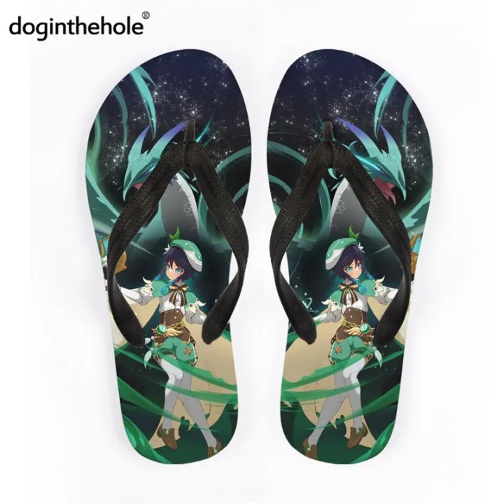 Doginthehole Women Genshin Impact Hot Game Flip Flops Anime Ladies ...
