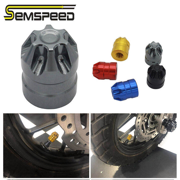 SEMSPEED Motorcycle CNC Front Rear Wheel Tire Valve Tyre Rim Stem Cover ...