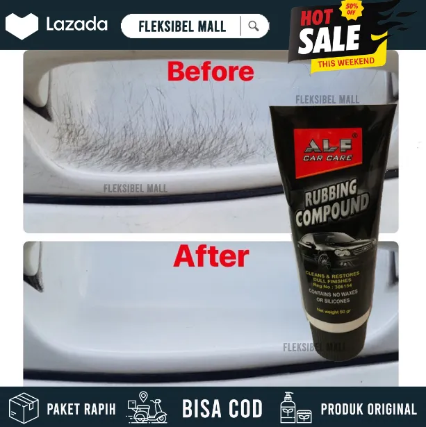 [Bisa COD] ALF Rubbing Compound Compound Mobil Penghilang Baret Halus ...