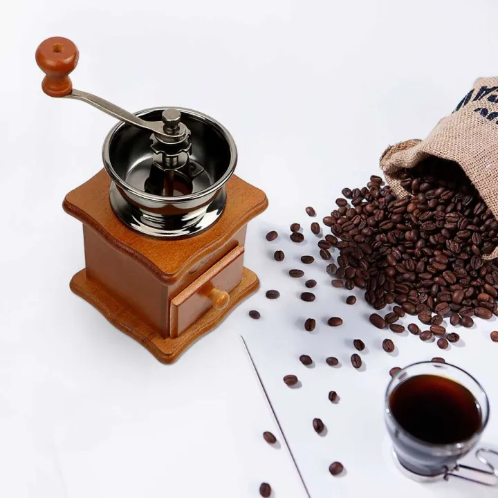 Alat Penggiling Kopi Manual Coffee Grinder Kayu Alat Bikin Kopi Bubuk ...