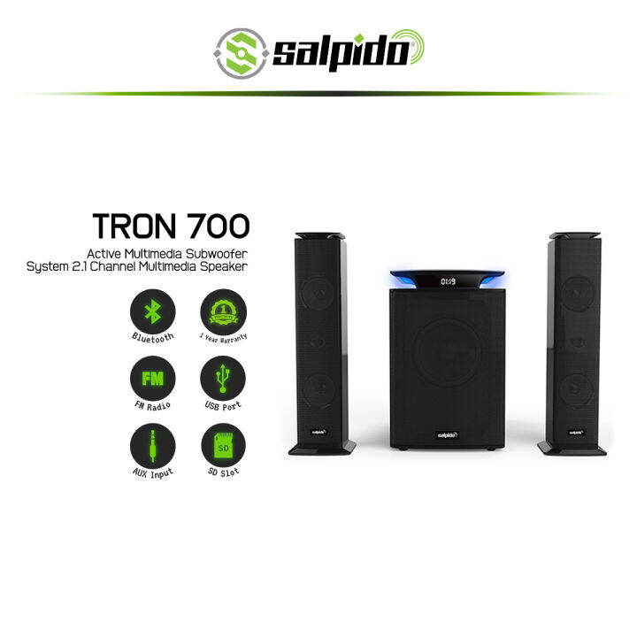 Salpido Tron 700 Active Multimedia Subwoofer System 2.1 Channel ...