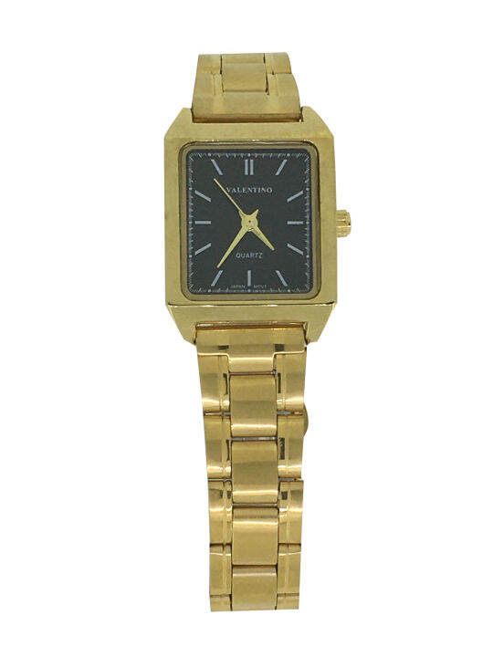 Valentino Watch for Women 20122256-GLD - BLACK DIAL LINES GOLD ...