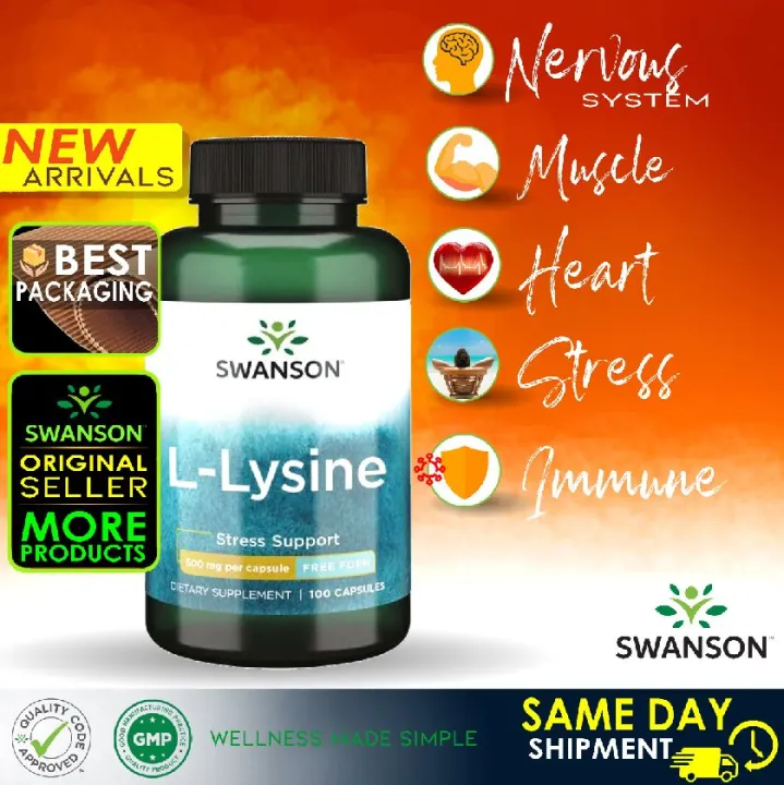 Swanson Lysine 100 Caps Free-Form L-Lysine | Lazada PH