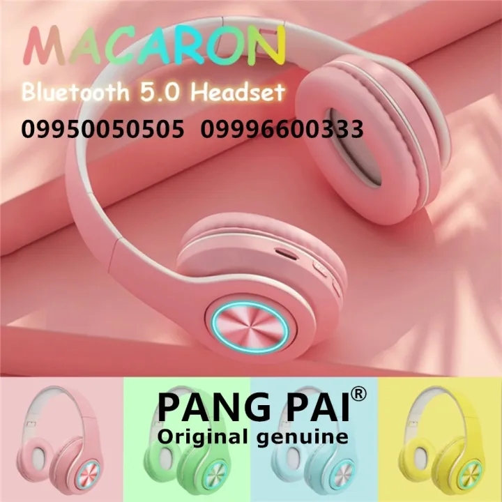 Headphones with mic P39 Macaron Wireless headset Bluetooth headphone ...