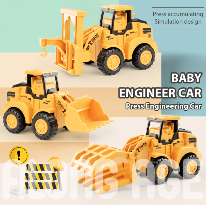 Kid Play Inertia Engineering Car Toy Push and Run Construction Vehicle ...