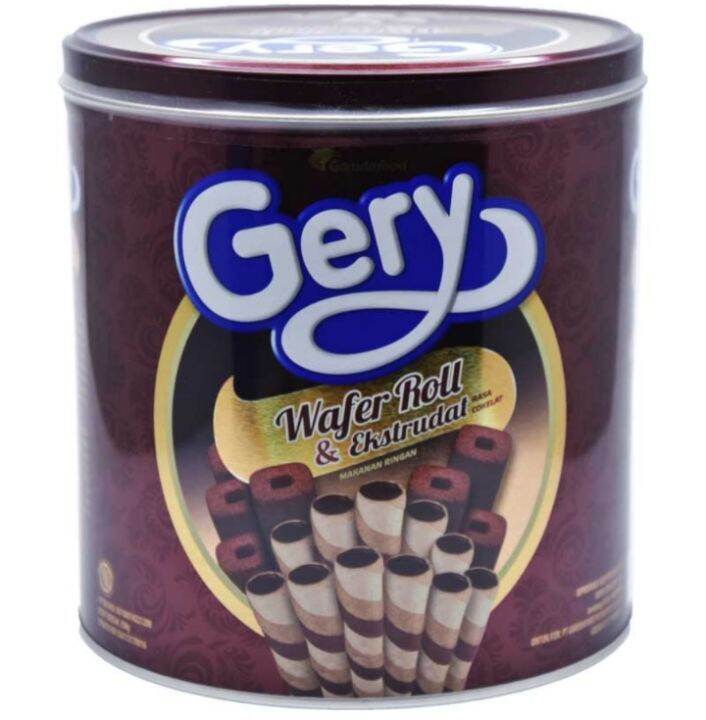 KUE LEBARAN KUE KALENG GERY WAFER ROLL CHOCOLATE 350 GR | Lazada Indonesia