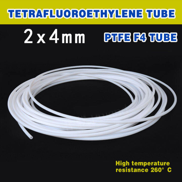 (10Meters) Teflon pipe 2x4mm milky white F4 pipe PTFE pipe corrosion resistance and high ...