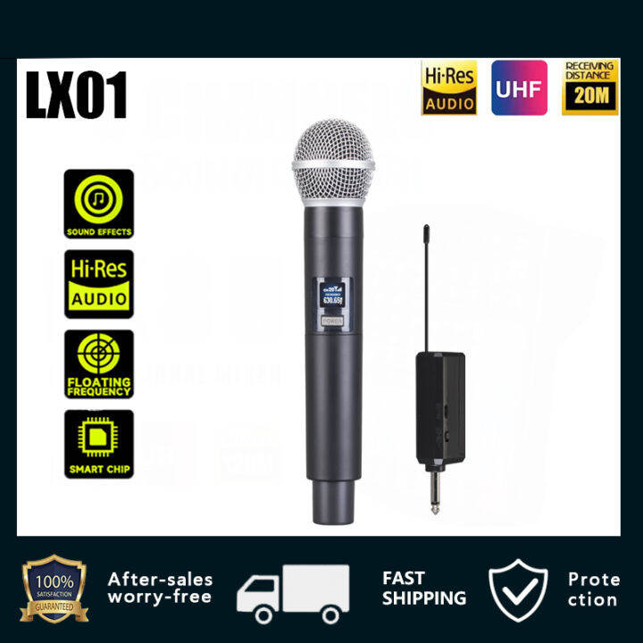 LX01 UHF wireless microphone 5V charging plug and play 6.5mm 50m receiving distance 700MHz home ...