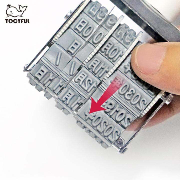 TOOYFUL 8 digits Date Stamper Equipment Wheels Rolling Numbering Stamp ...