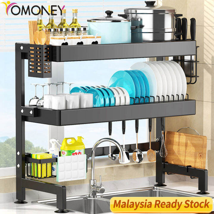 Kitchen Racks Full Set Stainless Steel Dish Rack Rak Pinggan Rak Dapur ...