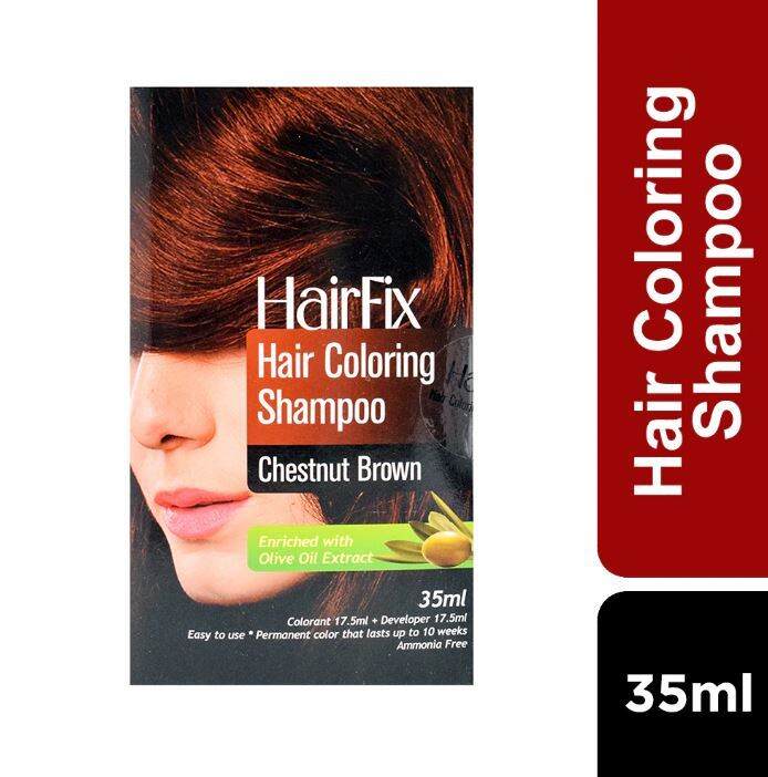HAIRFIX Chestnut Brown Hair Color Shampoo 35ml | Lazada PH