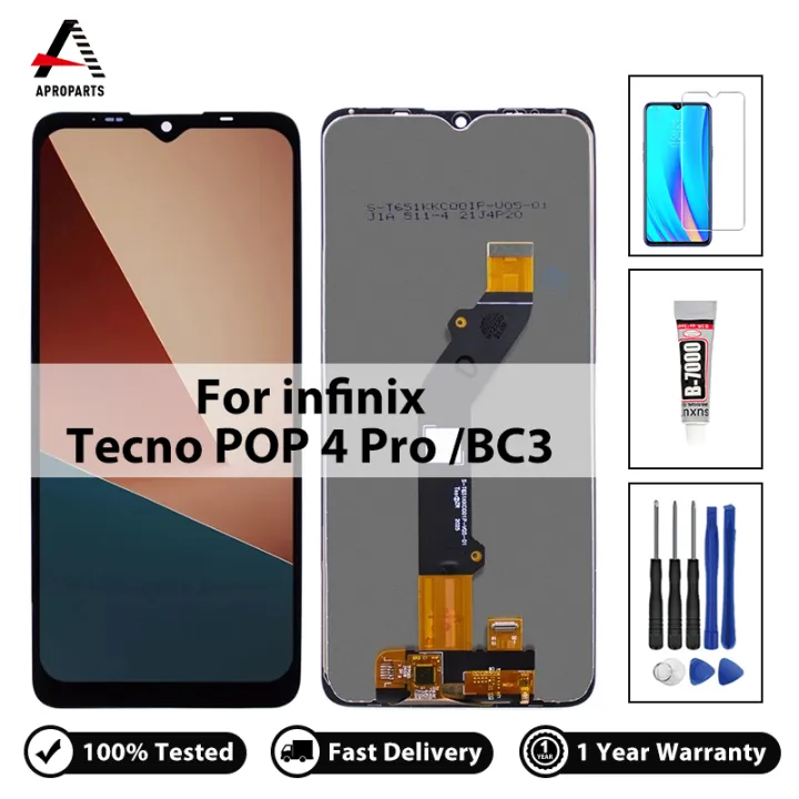 100% Tested For Tecno POP 4 Pro BC3 LCD Display Touch Screen Touch ...