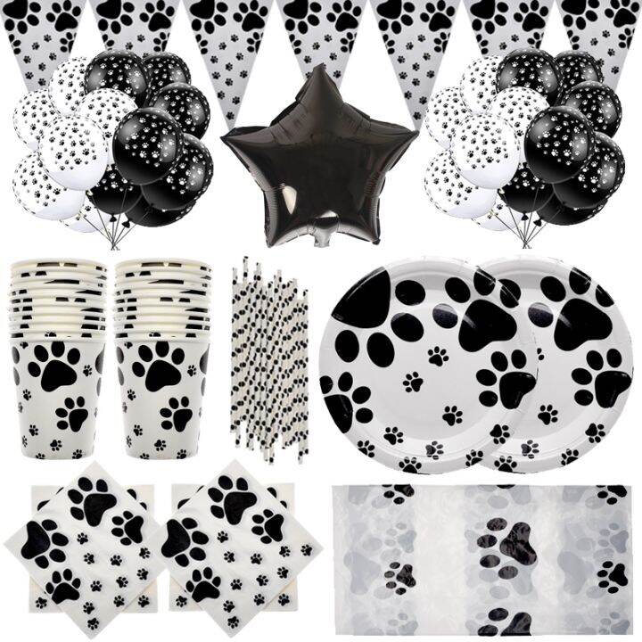Puppy Paw Themed Birthday Party Decorations Dog Paw Party Supplies ...