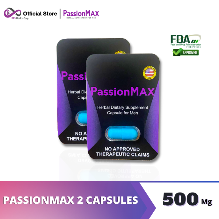 PassionMAX Herbal Supplement for Men 2 Capsules x 500mg | Lazada PH