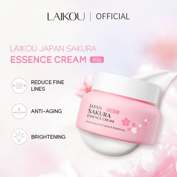 LAIKOU Japan Sakura Essence Cream Brightening Anti-aging Skin Rejuvenating Moisturizer 60g ...