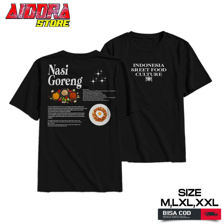 KAOS NASI GORENG T - SHIRT - INDONESIA STREET FOOD CULTURE - BAJU ...