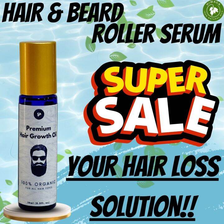 🔥Pure & Natural Oil Roller Hair Beard Eyebrow Lashes Growth Serum 10ML ...