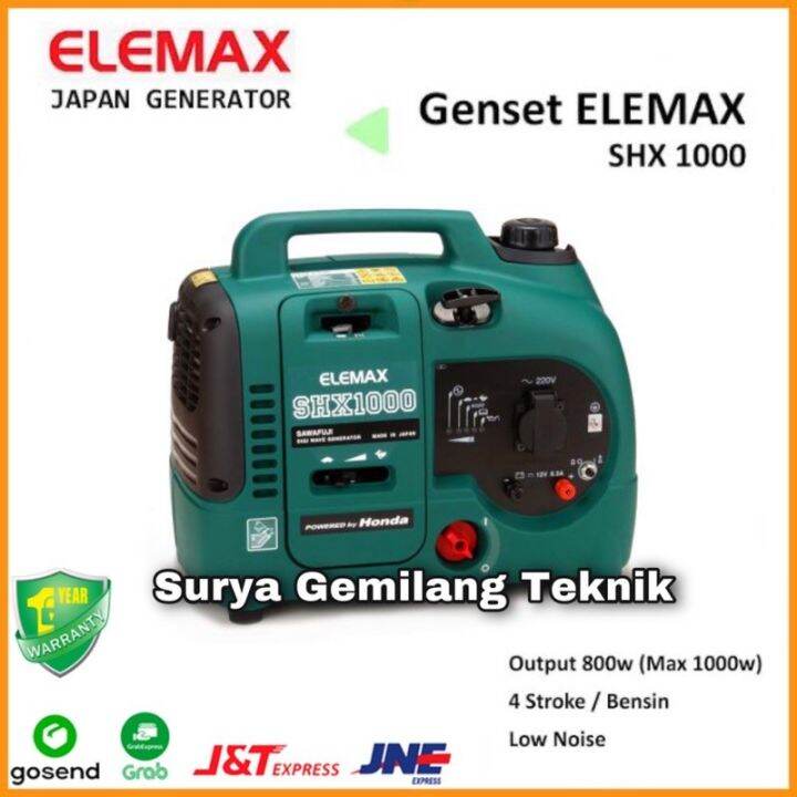 Portable Digi-Wave Generator - Inverter Elemax SHX 1000 1,0 KVA Honda ...