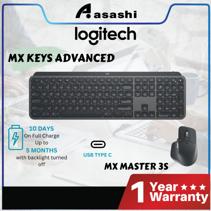 Logitech MX Keys Advanced Wireless Keyboard 920-009418 / Logitech MX Keys Advanced Wireless ...